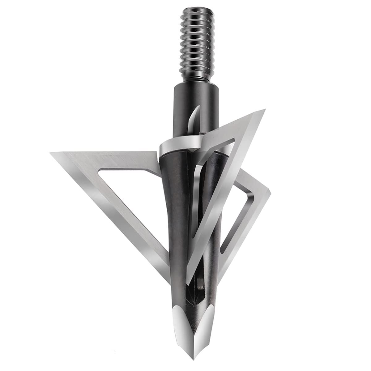 DEEPOWER 4-Pack Broadheads 100 Grain 3 Fixed Blade Broadheads 1 'Inch Cut Diameter Carbon Steel Ferrule Arrow Broadhead for Crossbows and Compound Bow