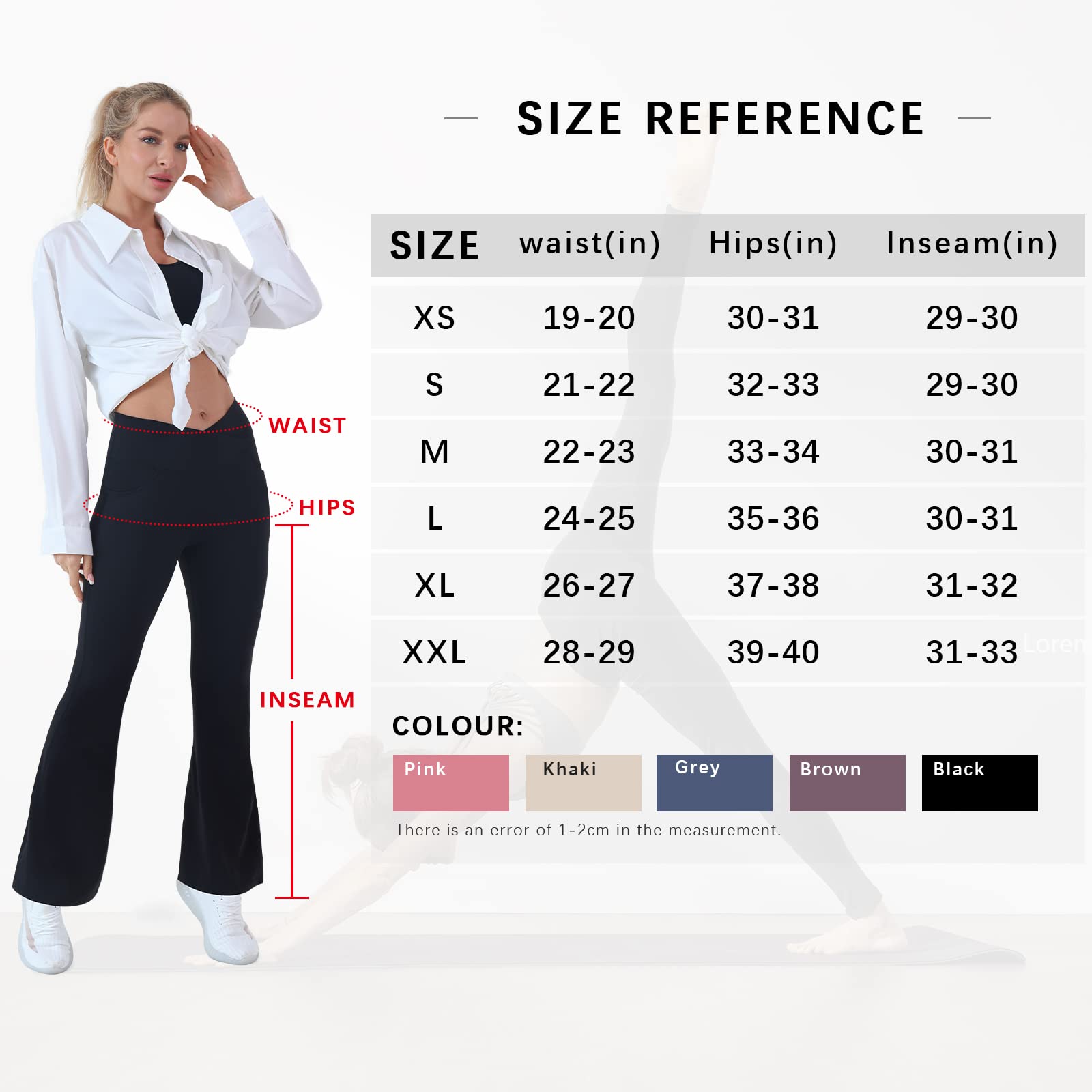 Cicendy Womens Flare Leggings,Crossover Yoga Pants Casual Bootleg Pockets High Waisted Stretchy Control Gym Workout Pants (as1, Alpha, s, Regular, Regular, Black)