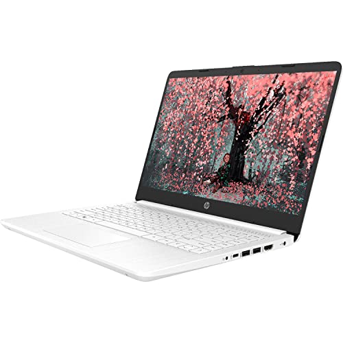 HP Premium 14-inch HD Thin and Light Laptop, Intel Quad-Core Processor, 16GB RAM, 64GB Storage, Long Battery Life, Webcam, Bluetooth, HDMI, Wi-Fi, Snow White, Windows 11 + 1 Year Microsoft 365