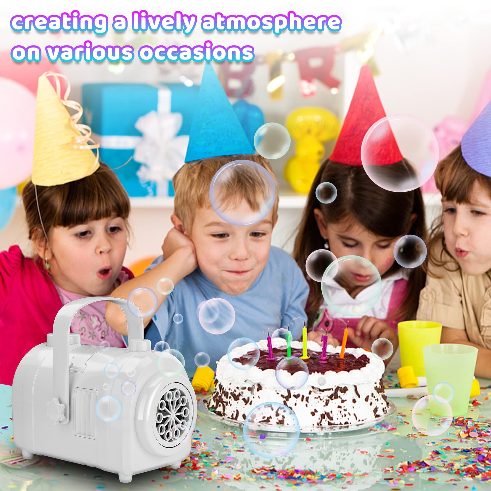 Bubble Machine Durable Automatic Bubble Maker,8000+ Bubbles for Kids Boys Girl Bubble Maker Bubble Toys for Indoor Outdoor Parties(White Mailbox)