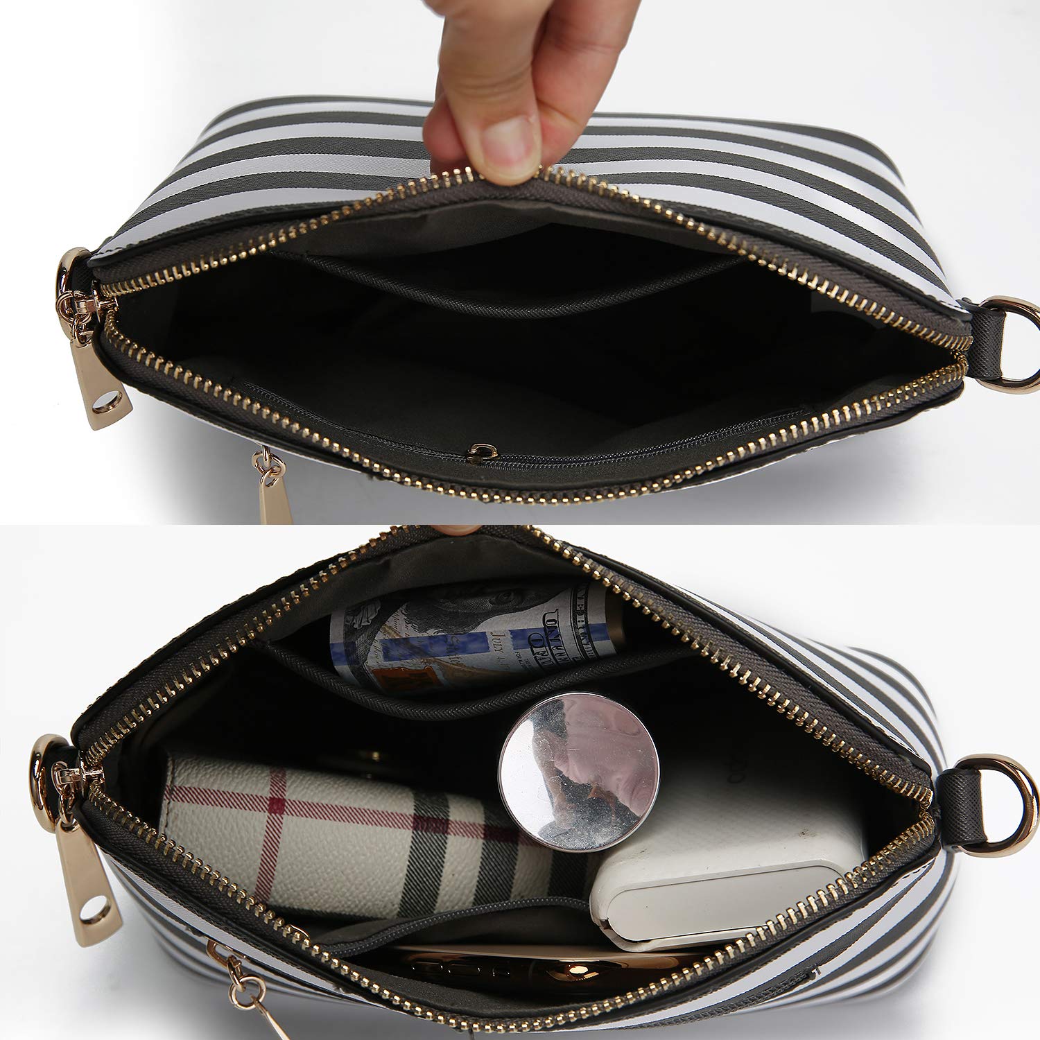 MKF Crossbody Bag for Women β PU Leather Pocketbook Handbag β Designer Side Messenger Purse, Shoulder Crossover Light Beige
