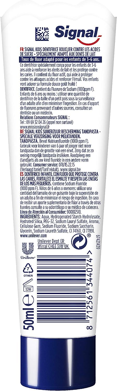 Signal Kids Fruity Toothpaste 50 ml / 1.7 fl oz (3-Pack)