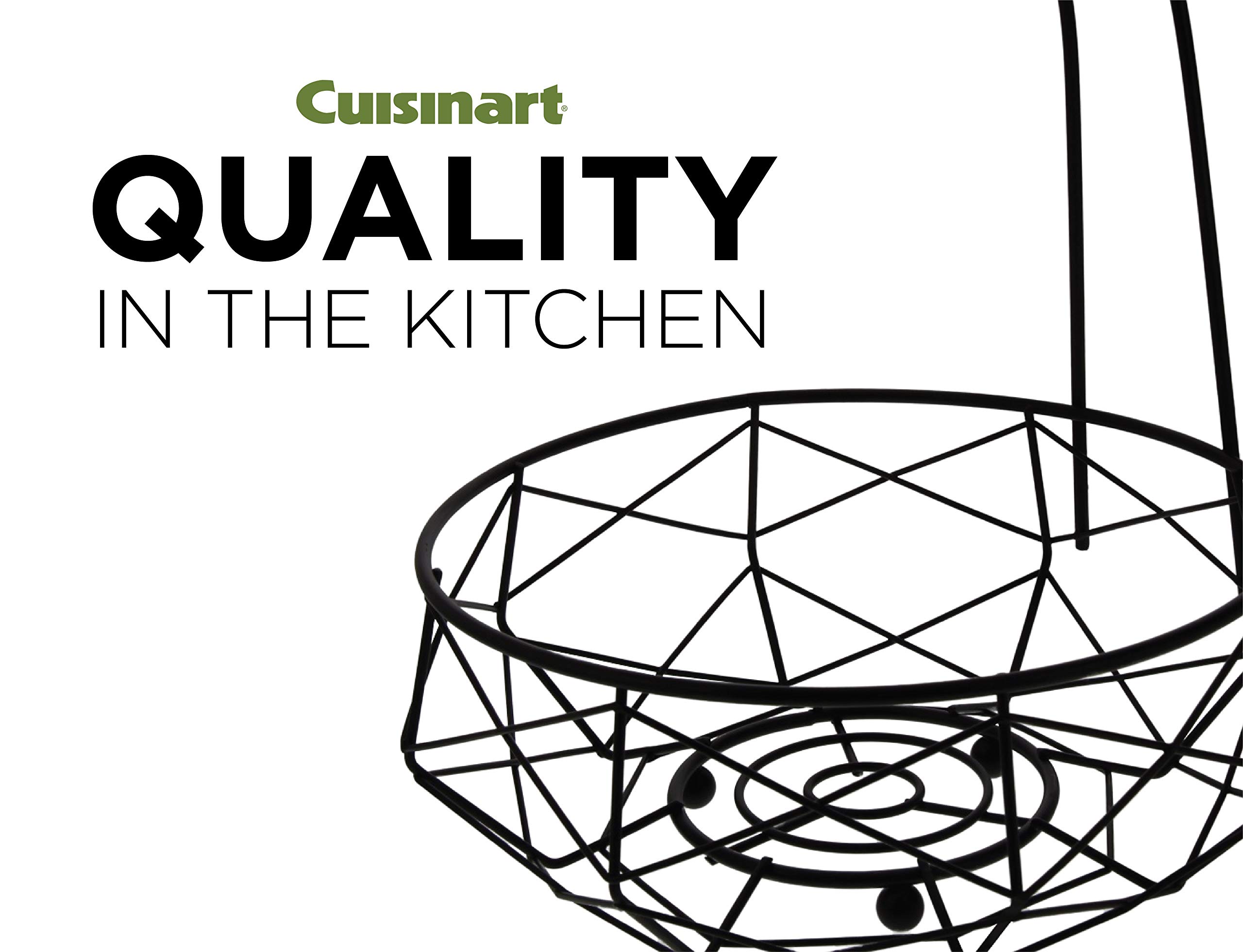 Cuisinart Stainless Steel Fruit Basket with Banana Hanger, Matte Black - Perfect Fruit Basket for Kitchen & Dining Tables to Showcase & Organize Fresh Produce - Sturdy Banana Holder with Fruit Storage
