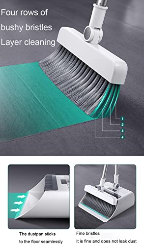 FEMUN,Broom and Dustpan Set,Kitchen Broom,Broom and Dustpan Set Heavy Duty,Cheap Broom,Folding Broom,Broom Set-Applicable to Bedroom, Living Room, Office, Study, Classroom, Bathroom, Dining Room。