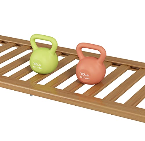 KSKSPE 4-Tier Free Standing Shoe Racks, Stackable | Beautiful | Natural | Functional | Sturdy, Bamboo Shoe Rack For Hallway Closet Living Room Entryway Organizer (4-Tier)