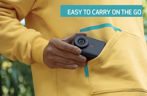 Canon PowerShot V10 Vlog Camera for Content Creators, 19mm Wide-Angle Lens, 1" CMOS sensor, 4K Video, Face-tracking, Built-in Microphone, Image Stabilization, Webcam, Live Streaming, Silver