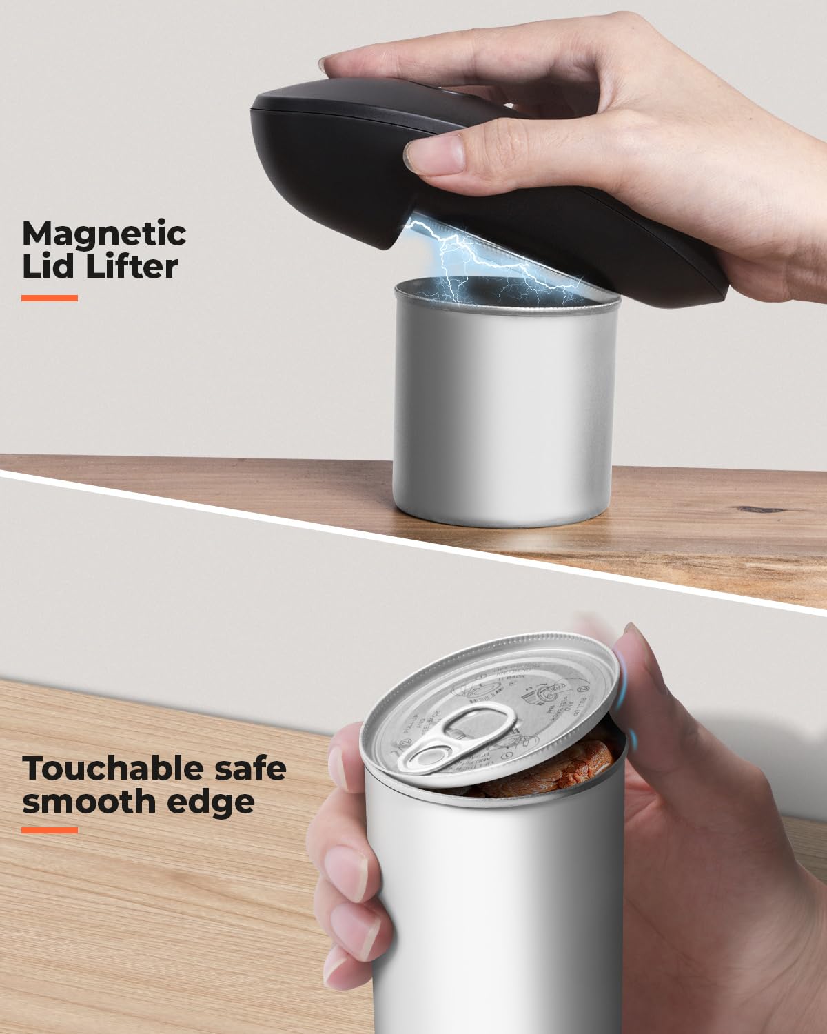Canslab Rechargeable Electric Can Openers for Kitchen for Seniors with Arthritis- USB Battery Automatic Can Opener for Any Size Can - Smooth Edge, Handsfree, Portable Small One Touch Opener