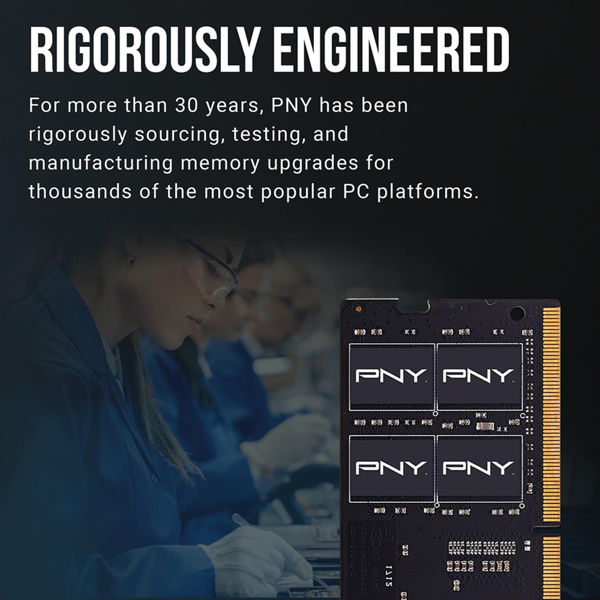 PNY Performance 8GB DDR4 DRAM 3200MHz (PC4-25600) CL22 (Compatible with 2933MHz, 2666MHz, 2400MHz or 2133MHz) 1.2V Notebook/Laptop (SODIMM) Computer Memory Kit – MN8GSD43200-TB