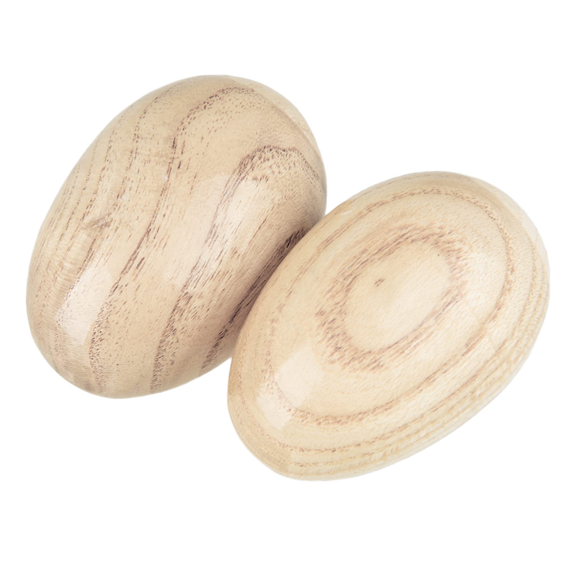 Bstinay 2 Pieces Natural Finish Percussion Wooden Egg Shakers Percussion Instrument