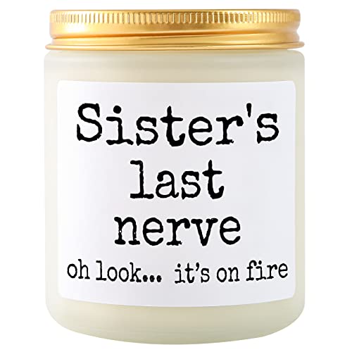 Sisters Gifts from Sister Brother, Funny Birthday Gifts for Sisters, Mothers Day Gifts Christmas Gifts for Sister, Soul Sister, Little Sister, Big Sister, BFF, Sister in Law - Lavender Scented Candles