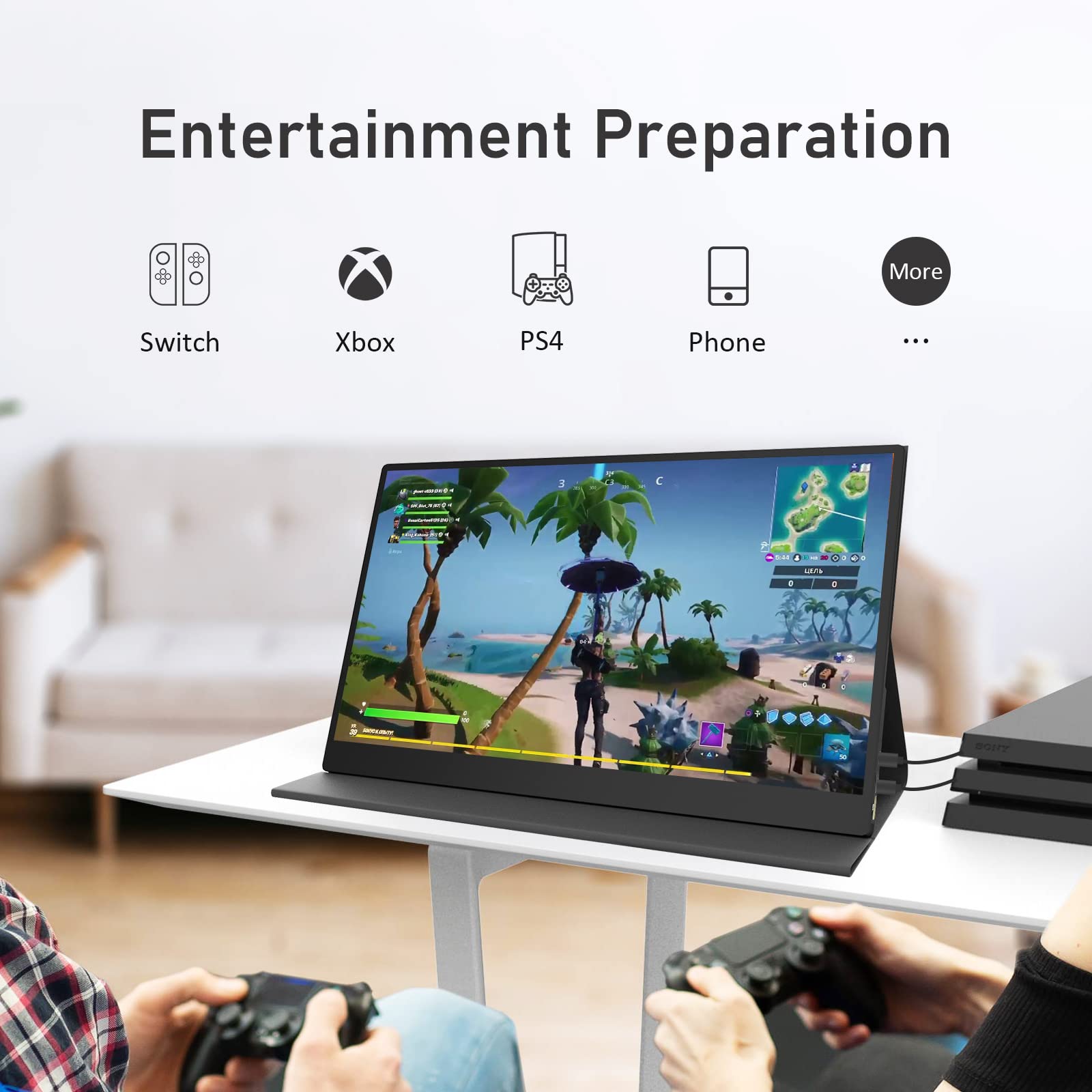 DECIONE Portable Monitor, 15.6 Inch 1080P FHD IPS USB C Second Laptop Screen, External Computer Display with Protective Case