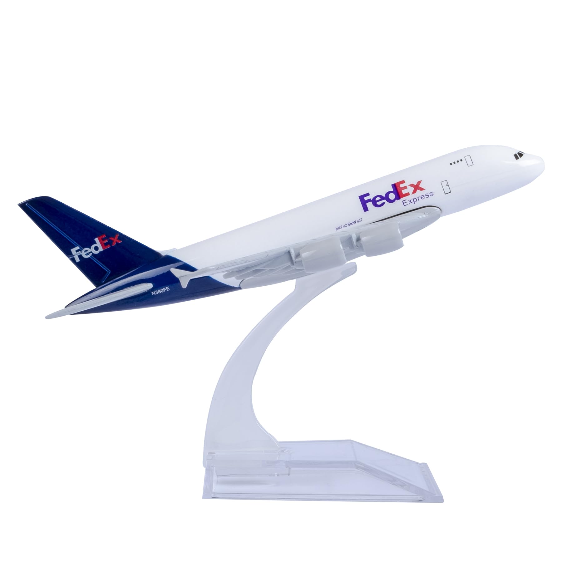 Bswath Model Airplane 1:400 Scale Model FedEx Airbus 380 Model Plane Metal Plane Model Die-cast Alloy Airplanes for Gift and Collection