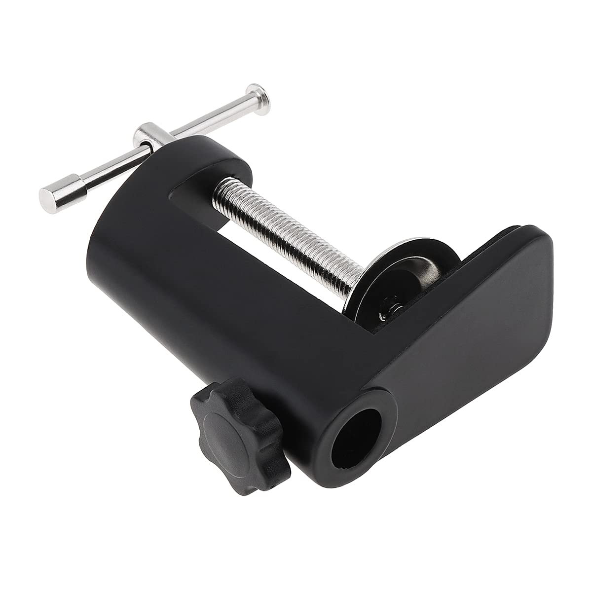 RTNLIT Universal C Shape Table Mounting Clamp for Microphone Suspension Boom Scissor Arm Stand Holder with Adjustable Positioning Screw, Fits up to 2.16"/5.5cm Desktop Thickness-Black