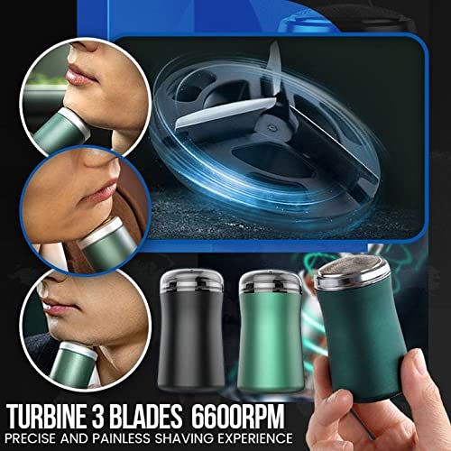 Pocket Size Washable Electric Razor, Mini Portable Electric Shaver for Men, Small Form Factor But Clean Shave, Easy to Clean, Suitable for Carrying Around. (Green)
