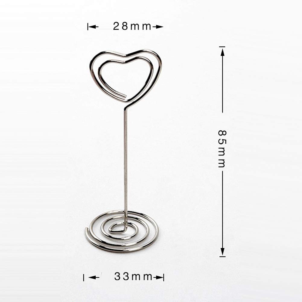 lasenersm 10 PCS 3.3 Inch Wedding Table Card Number Holders Table Card Photo Menu Name Display Stand Holder for Wedding Banquet Party, Silver Color