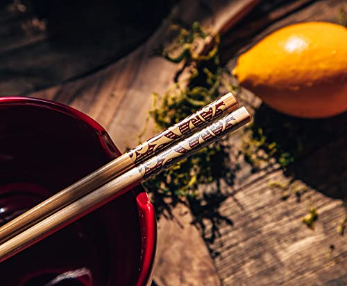 Harry Potter Anime Trio Japanese Ceramic Dinnerware Set | Includes 20-Ounce Ramen Noodle Bowl and Wooden Chopsticks | Asian Food Dish Set For Home & Kitchen | Wizarding World Hogwarts Gifts