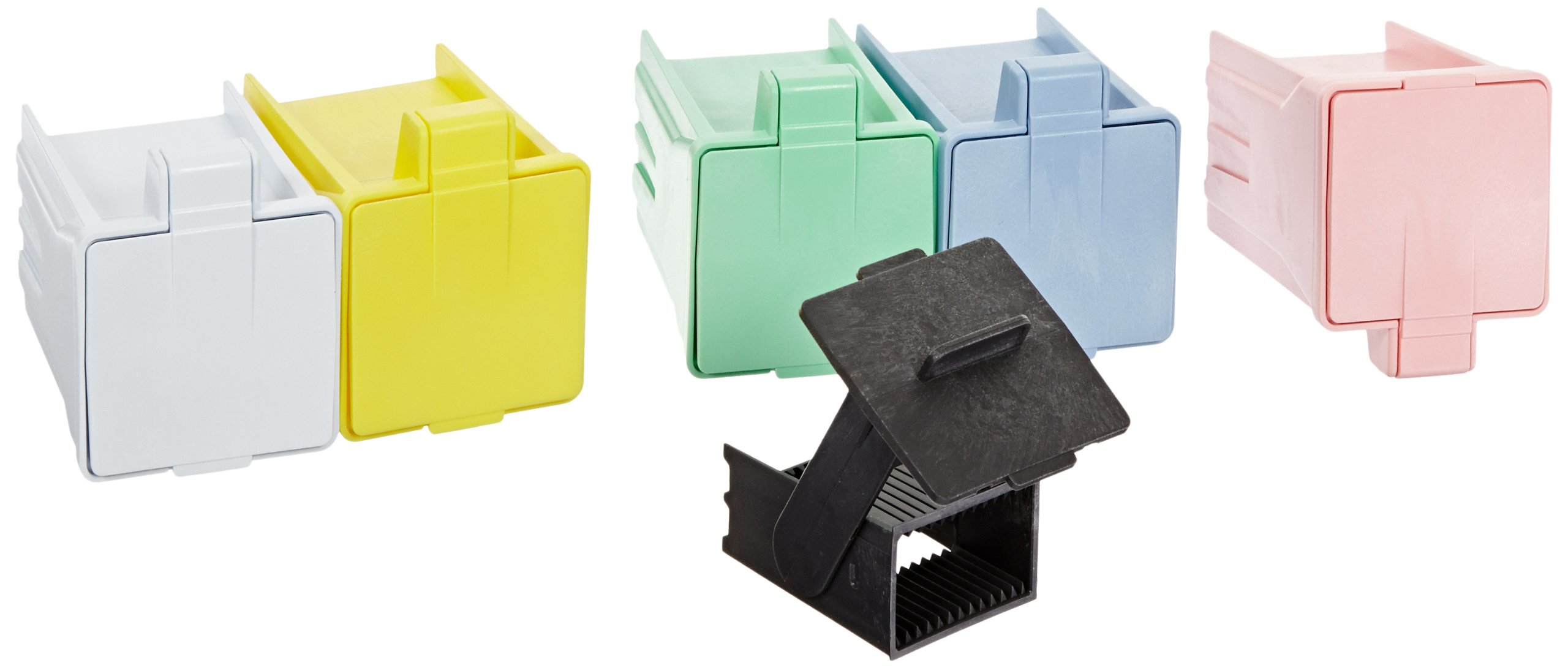 Simport EasyDip M900-12AS Acetal Slide Staining Jar with Rack, Assorted, 3" L x 2-1/2" W x 3-5/8" H