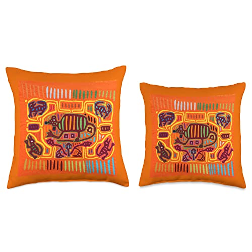 KULAWIND Panamanian Mola Collection Throw Pillow, 18x18, Multicolor