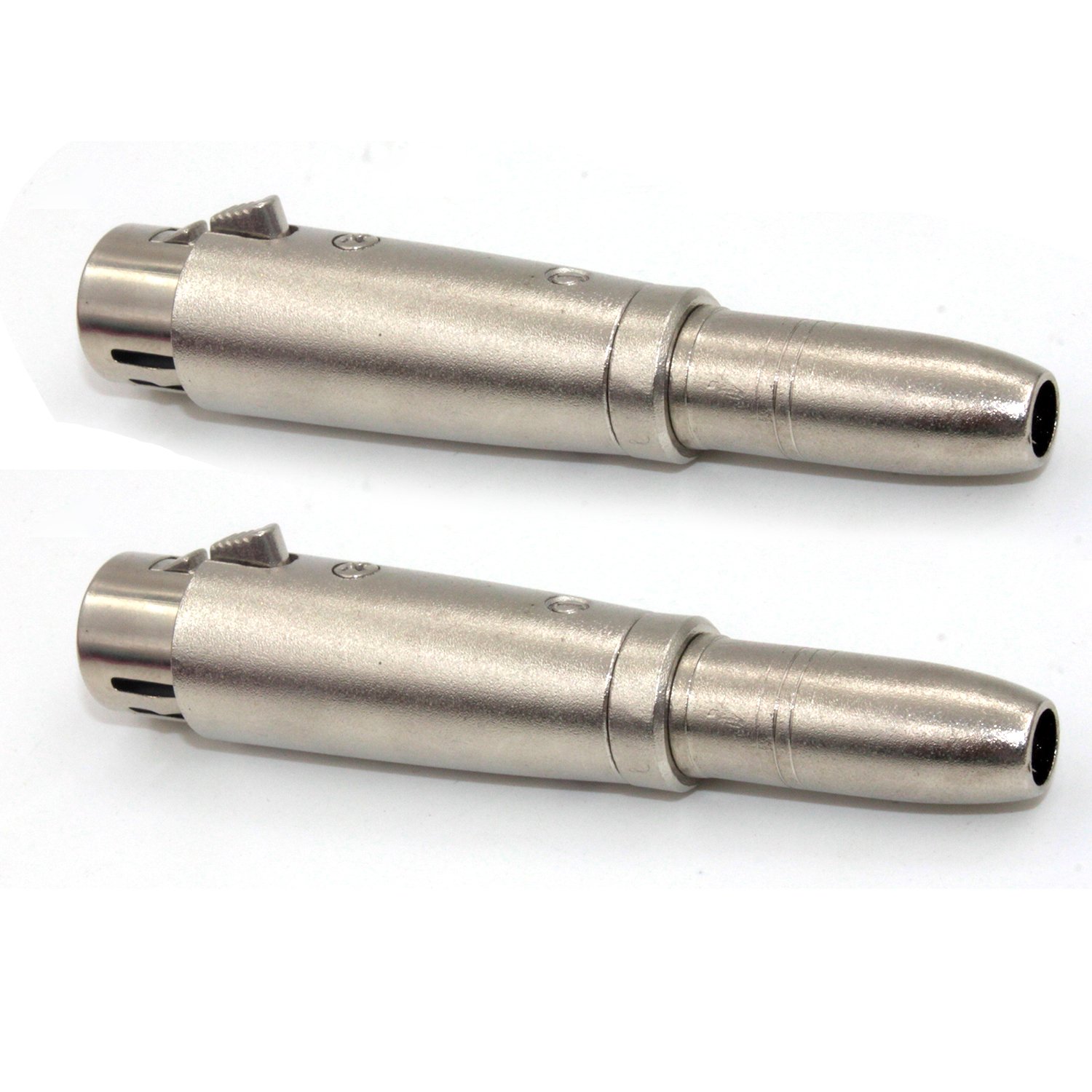 Zramo® TH094 2PC Professional Converter Adapter XLR 3 Pin Female to 1/4" 6.35mm Female Socket Audio Adapter Silver Tone TRS Jack Audio Cable Mic Cord Adapter Plug,Plus Many Other Applications