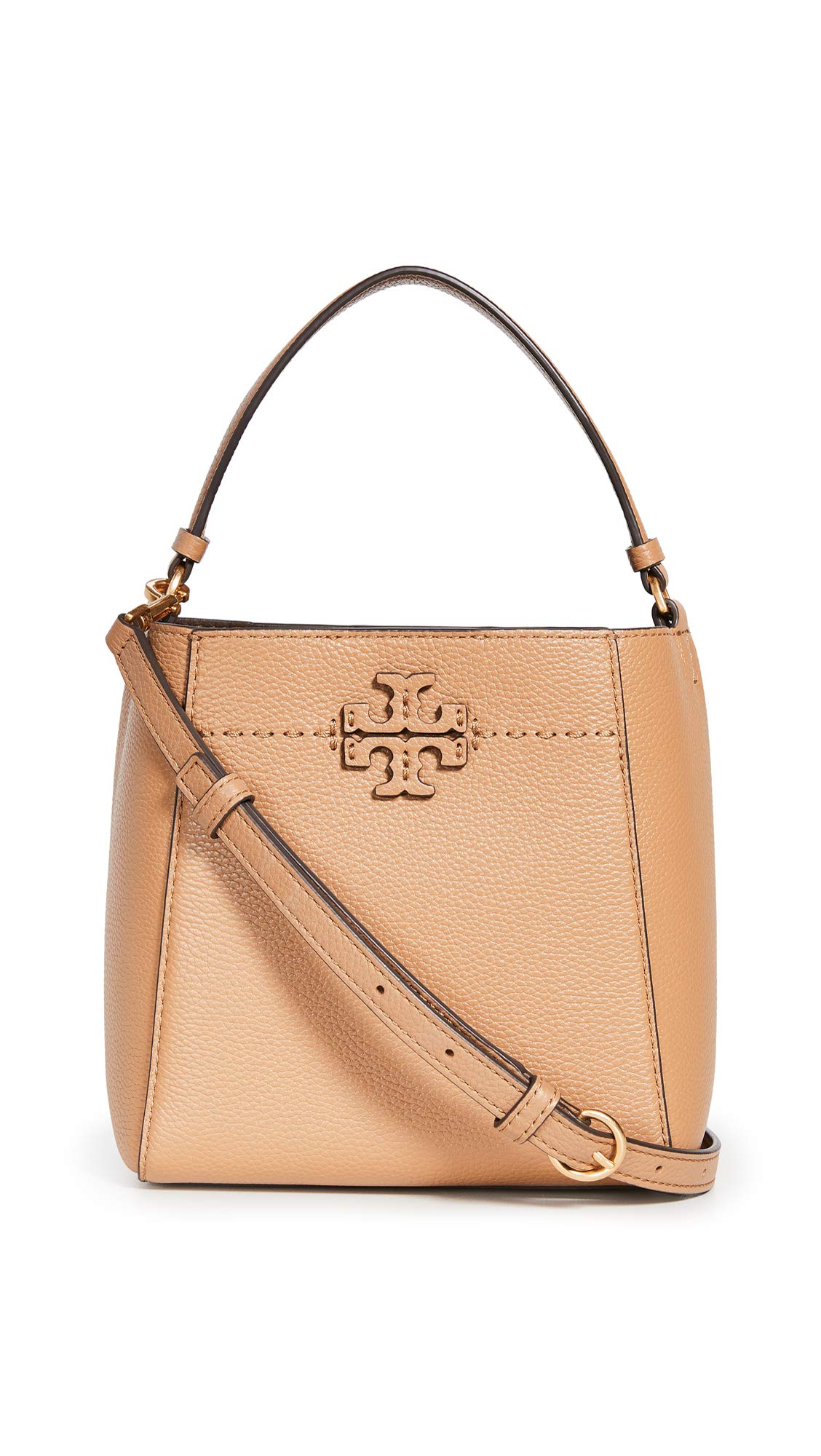 Tory Burch Women's Small McGraw Bucket Bag, Tiramisu, Tan, One Size