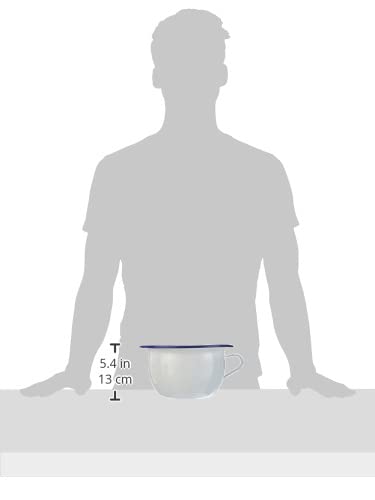 ibili Chamber Pot Blanca 3,5 l of Enamelled Steel, White/Blue, 24 x 24 x 12 cm