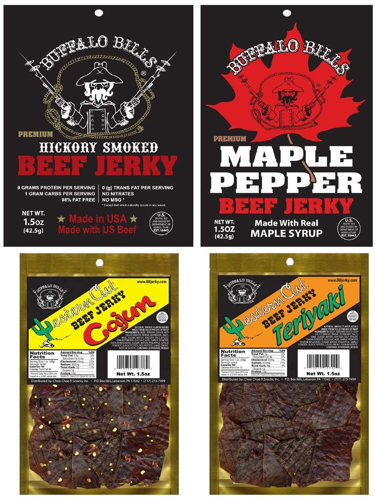 Buffalo Bills 12-Piece Beef Jerky Sampler Patriotic 6-Pack Gift Cooler (12 mixed 1.5oz jerky packs)