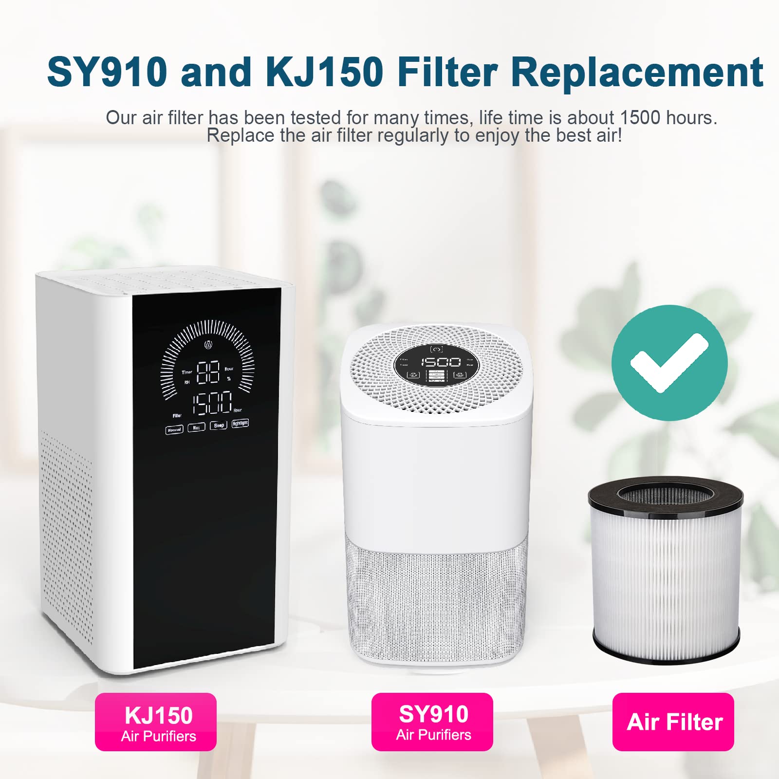 Cwxwei AF3001 Air Filter,Replacement Filter for SY910 Air Purifier and KJ150 Air purifier,3-in-1 H13 True HEPA Filter