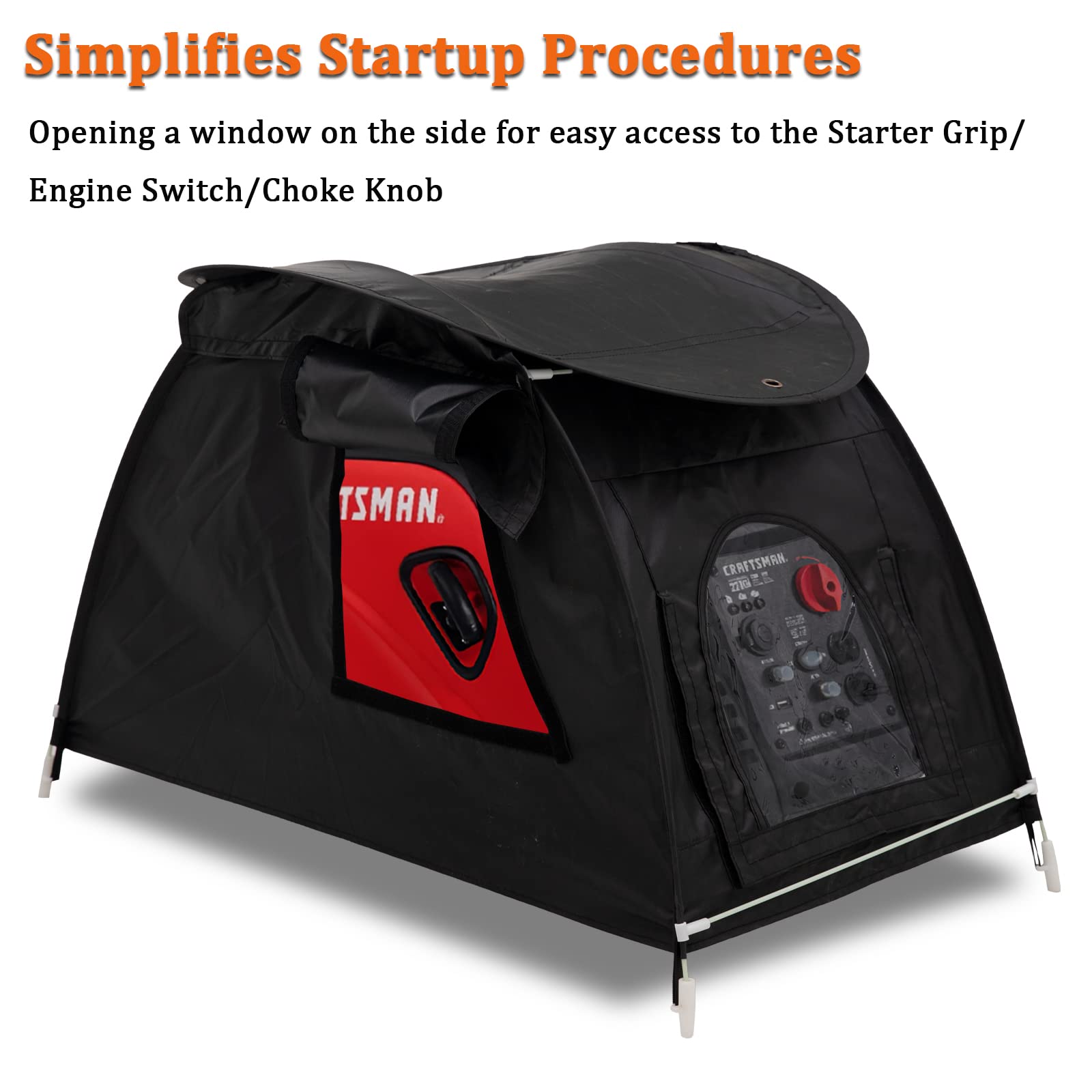 Coverify Generator Cover While Running, Portable Waterproof Generator Storage Cover,All-Weather Protection Generator Tent Cover for Most Universal 1000-5500 Watt Inverter Generator (36*20*23in, Black)