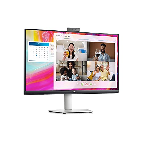 Dell S2722DZ 27 inch Work From Home -Monitor, Video Conferencing Features - Built-In -Camera, Noise-Cancelling Dual Microphones, USB-C connectivity, 16:09 Aspect Ratio, 4ms Response Time, QHD - Silver