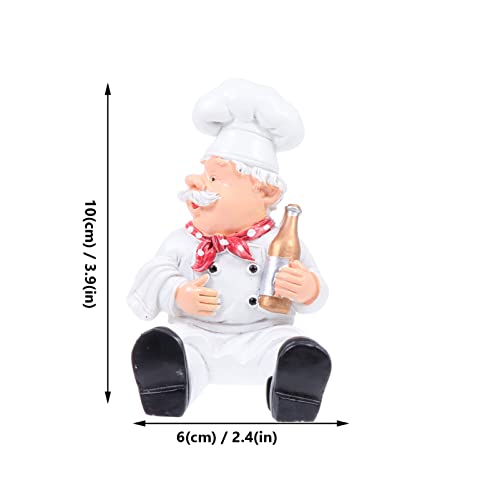 French Chef Figurine Wall Hook: Decorative Wall Mount Rack Hook Hanger 2Pcs Bakery Chef Statue Fat Chef Wall Art Decor for Kitchen Restaurant Bathroom