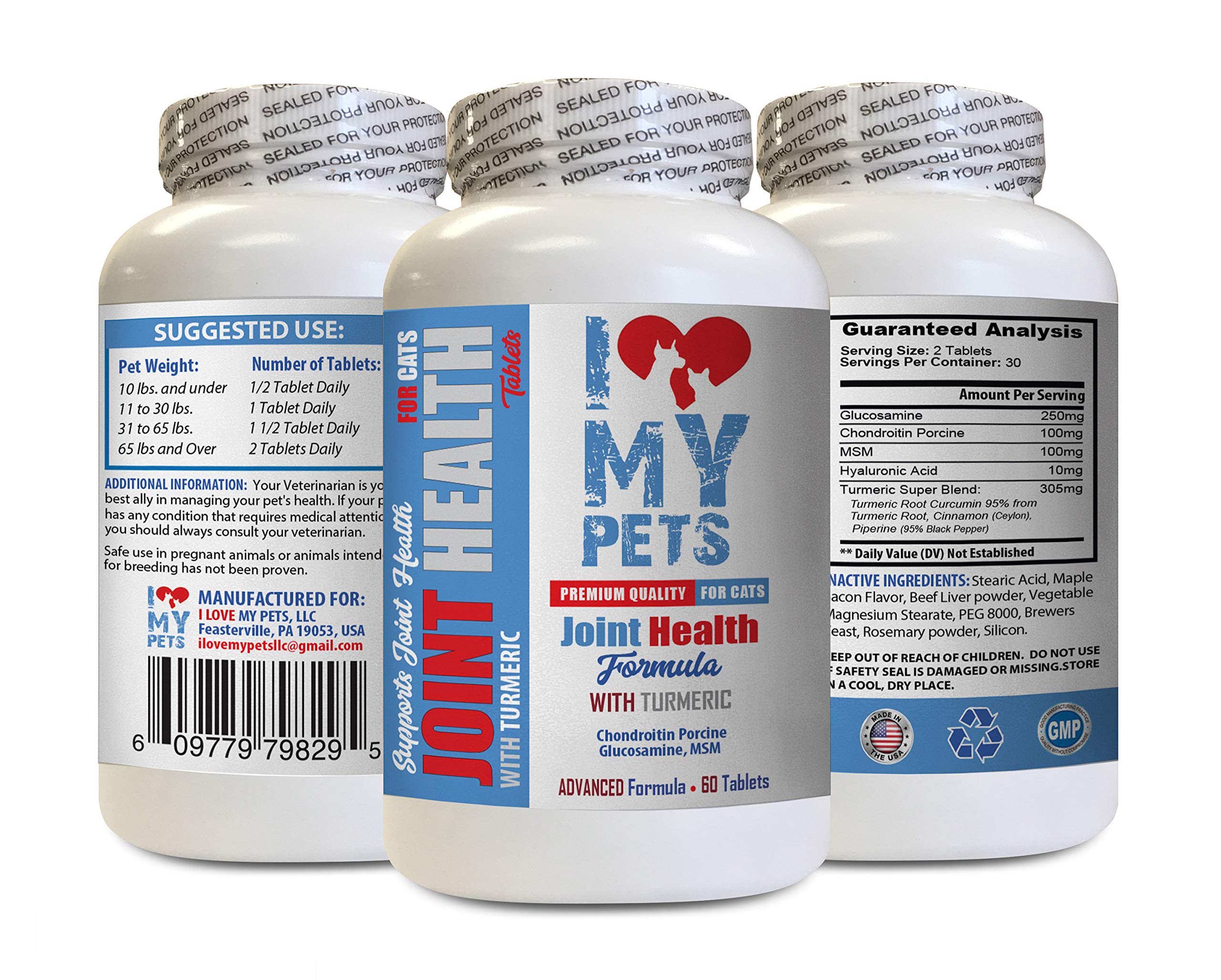 I LOVE MY PETS LLC Turmeric cat - Cats Joint Health with Turmeric - Powerful Formula - VETS Choice - Vitamin c for Cats - 1 Bottle (60 Treats)
