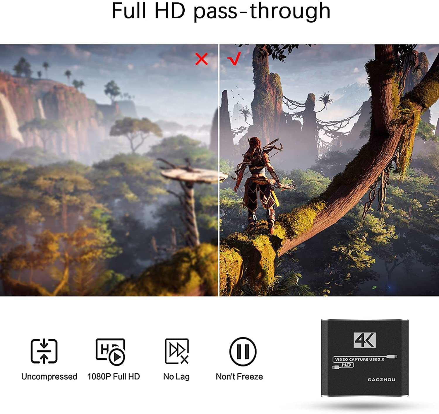 Capture Card for Nintendo Switch,Video Capture Card with 4K in and Pass-through, HD 1080P 60FPS OBS Twitch Live Video Game Capture, Recording,Streaming for DSLR, PS5