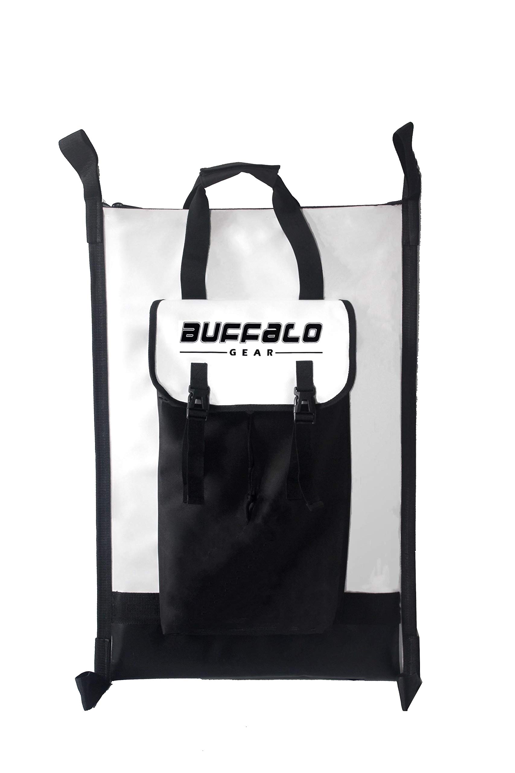 Buffalo Gear Insulated Fish Cooler Backpack Monster Leakproof Fish Kill Bag,Large Portable Waterproof Fish Bag,Keep ice-Cold More Than 24 Hours (20"x30" White)
