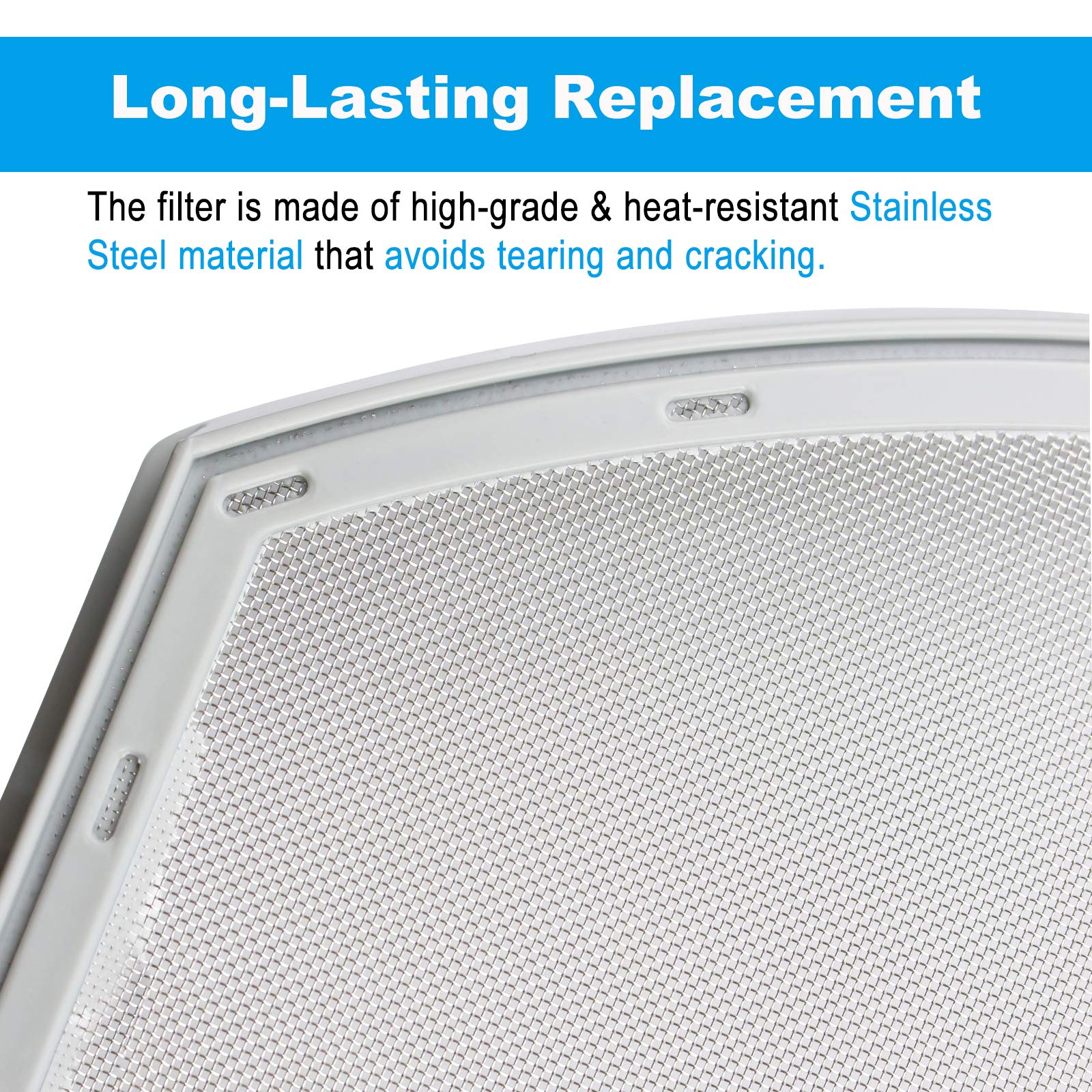 S-Union WE03X23881 Dryer Lint Filter Screen Stainless Steel Compatible With General Electric (GE) Dryer, Replace PS11763056, AP6031713, EAP11763056, Include Clothes Dryer Lint Vent Trap Cleaner Brush