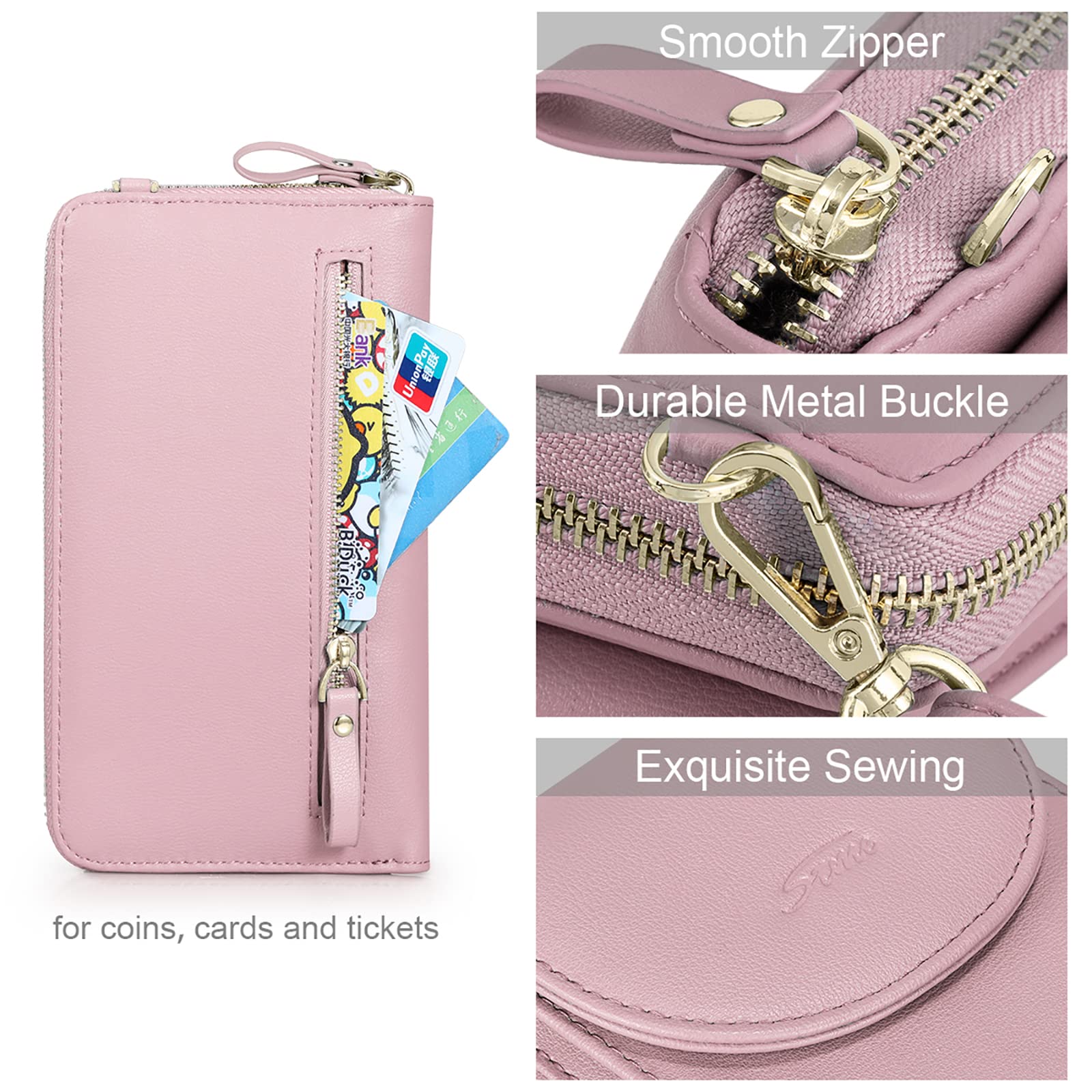 S-ZONE Small Crossbody Bags for Women Cell Phone Purse RFID Blocking Wallet Purses with Credit Card Slots