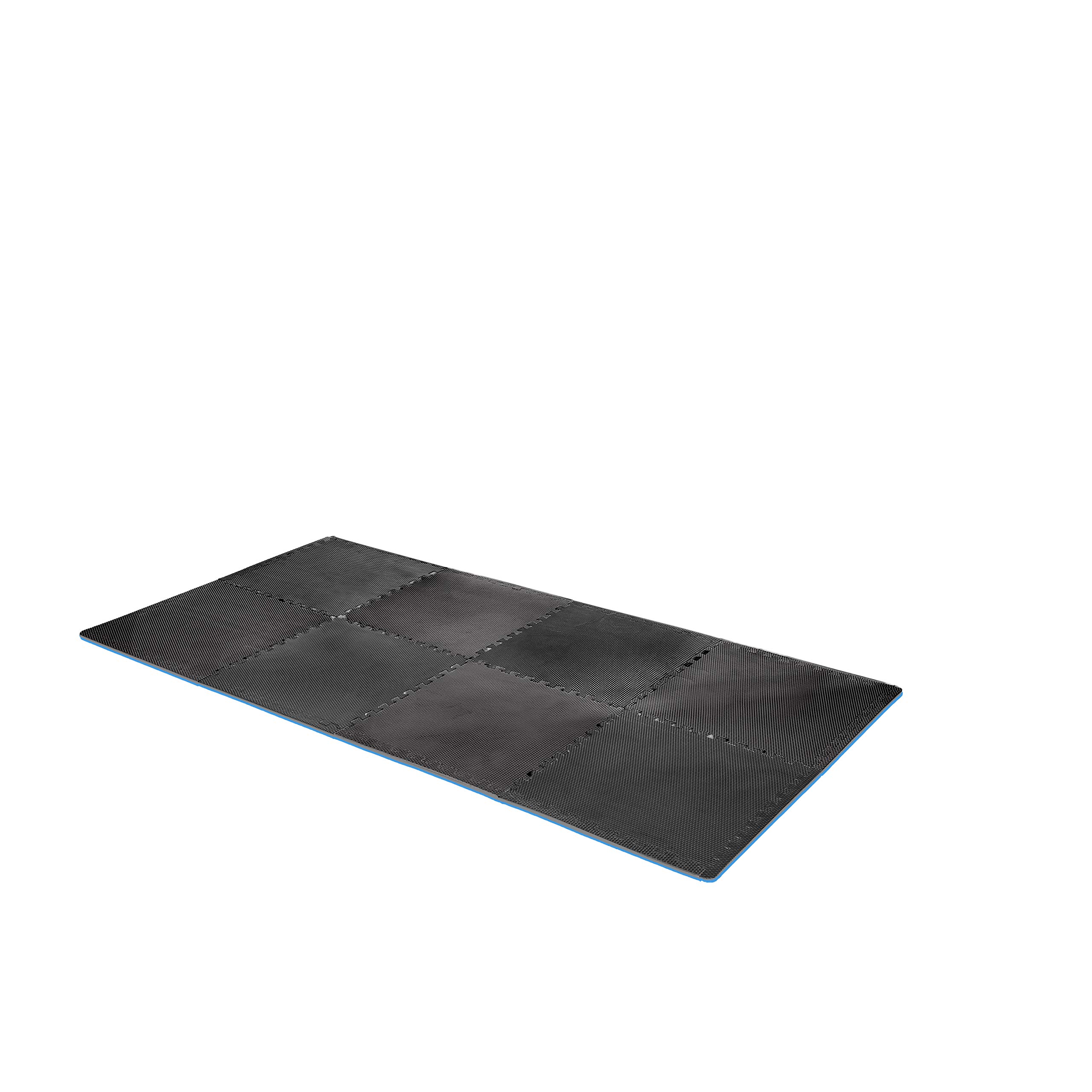 CAP Barbell Blue/Gray Reversible Puzzle Exercise Mat, 16 Pieces, Blue and Gray (MTS-1204BLGY-16)