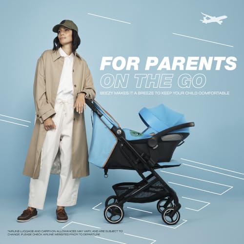 CYBEX Beezy 2 Compact and Lightweight Travel Stroller - Compatible with CYBEX Car Seats, Ocean Blue