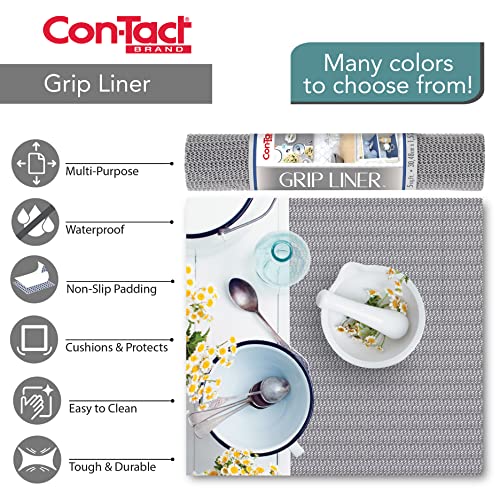 Con-Tact Brand Grip Shelf Liner - Non-Adhesive Drawer Liner | Multi-Purpose Easy-Use Design| Thick & Durable Protection | 20" x 5', Pack of 1 Roll, Taupe