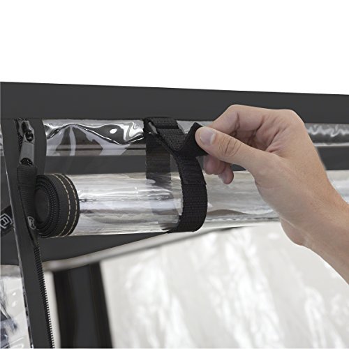 Classic Accessories Fairway Long Roof 4-Person Deluxe Golf Cart Enclosure, Black with Clear Windows