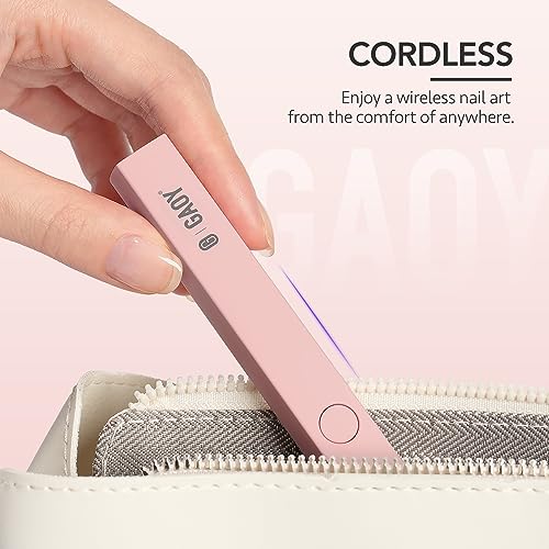 GAOY Handheld UV Light for Gel Nails, Mini Nail Light, Portable LED Nail Lamp, Cordless Rechargeable USB Nail Dryer for Fast Curing, Pink