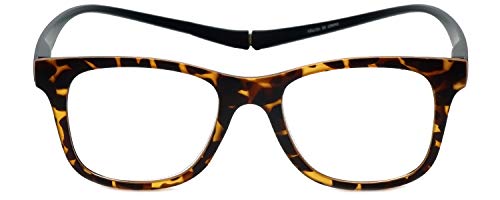 Magz Chelsea Cateye Blue Light Reading Glasses +2.00 Tortoise Havana Readers Men Women Neck Hanging Magnetic Rear Connecting