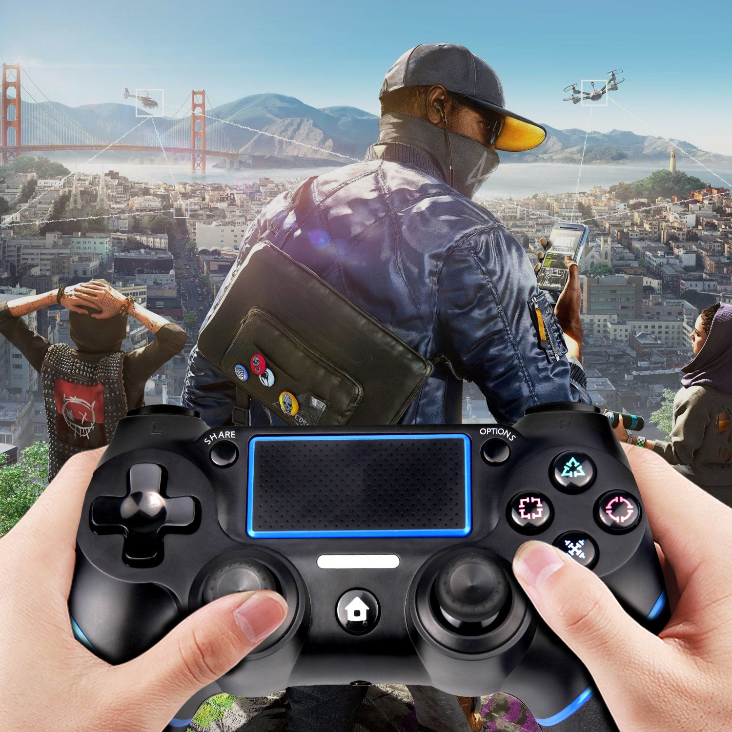Sades PS4 Controller DualShock 4 Wireless Controller for Playstation 4 with Dual Viration and 3.5mm Jack - C200