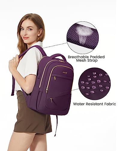 LOVEVOOK Laptop Backpack for Women, Slim Business Laptops Bag with Separate Computer Compartment Stylish Daypack for College Work Travel, Fits 15.6" Laptop