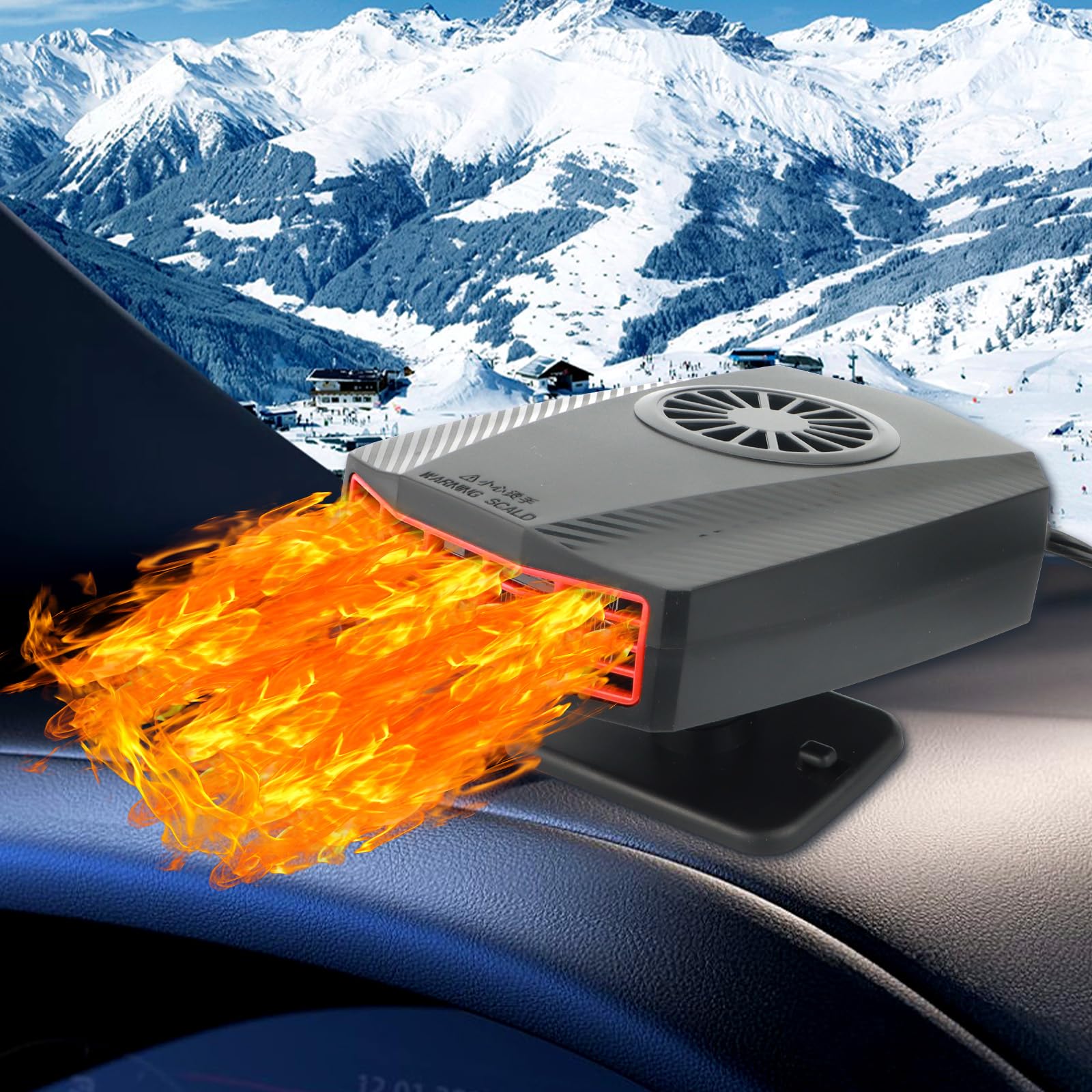 Car Heater Fan,12V 150W Portable Windshield Defogger and Defroster Fast Heating&Cooling Fans Car Heater That Plugs Into Cigarette Lighter 360 Degree Rotary Base
