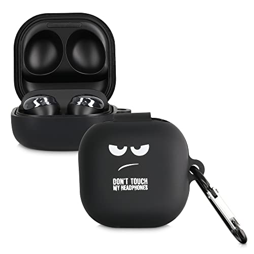 kwmobile Silicone Case Compatible with Samsung Galaxy Buds 2 Pro/Buds 2 / Buds Live - Case Soft Cover - Don't Touch My Headphones White/Black/Black