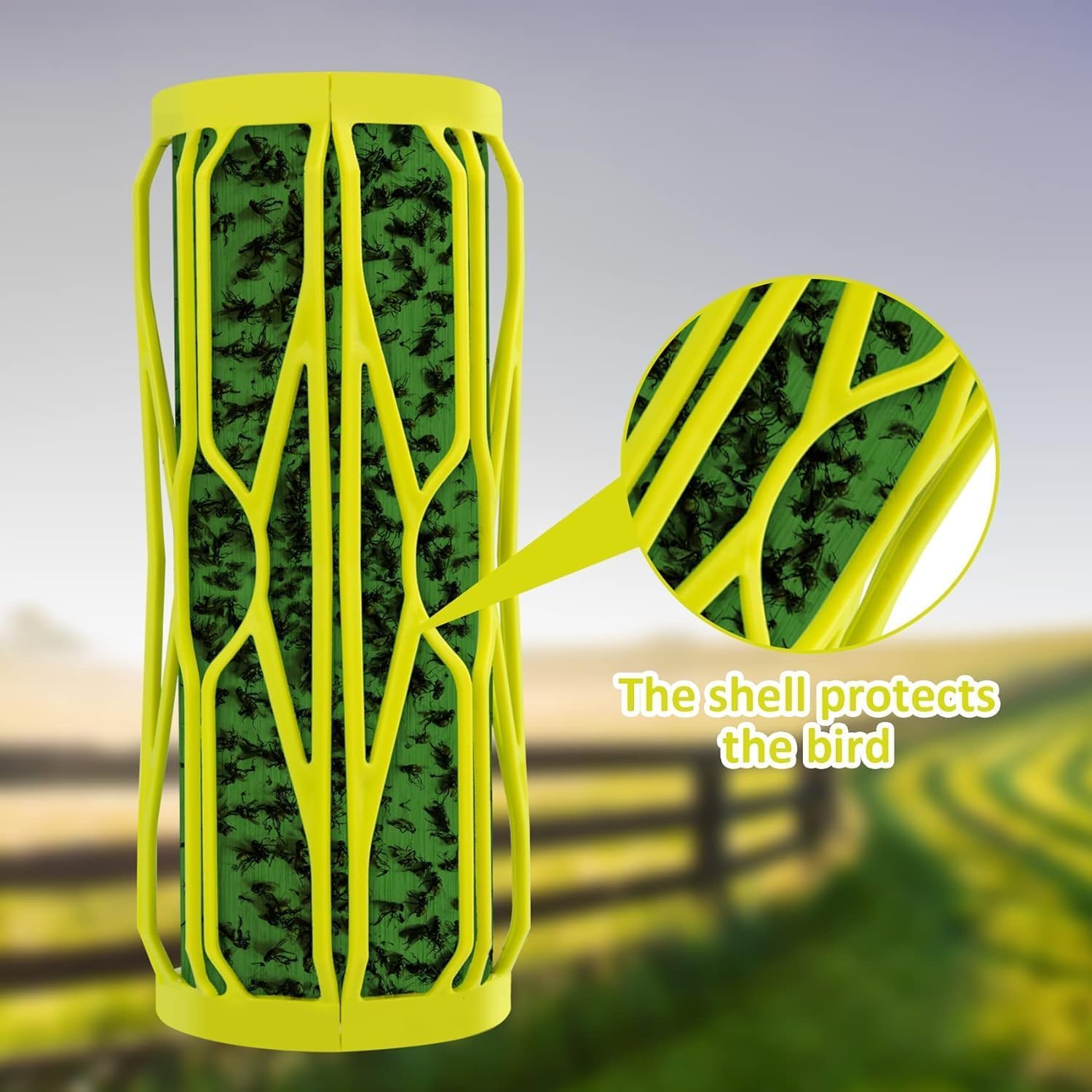 Dwcom 4 Pack Wasp Traps Outdoor Hanging, Bee Traps for Outdoor, Bees Catcher Trap, Sticky Fly Bug Insect Deterrent Killer