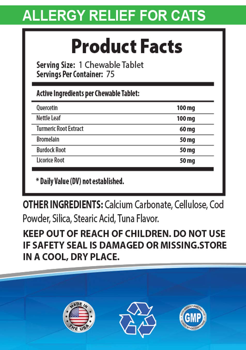 HAPPY PET VITAMINS LLC cat Skin Products - CAT Allergy Relief - Supports Immune System - Vet Recommended - Itch Relief - quercetin for Cats - 2 Bottles (150 Chew Tablets)