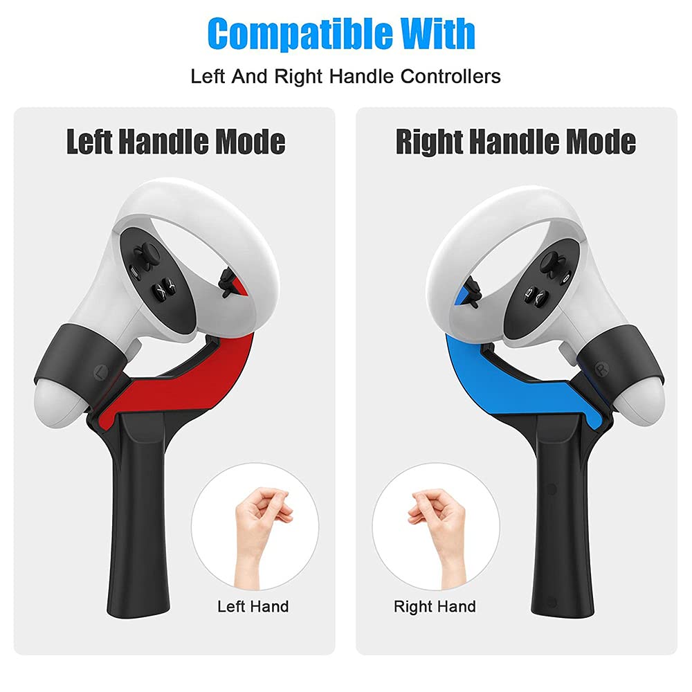 CKMSYUDG 2Pcs VR Controller Paddle Handle Table Tennis Racket Grip for Quest 2 VR Accessories, VR Accessories