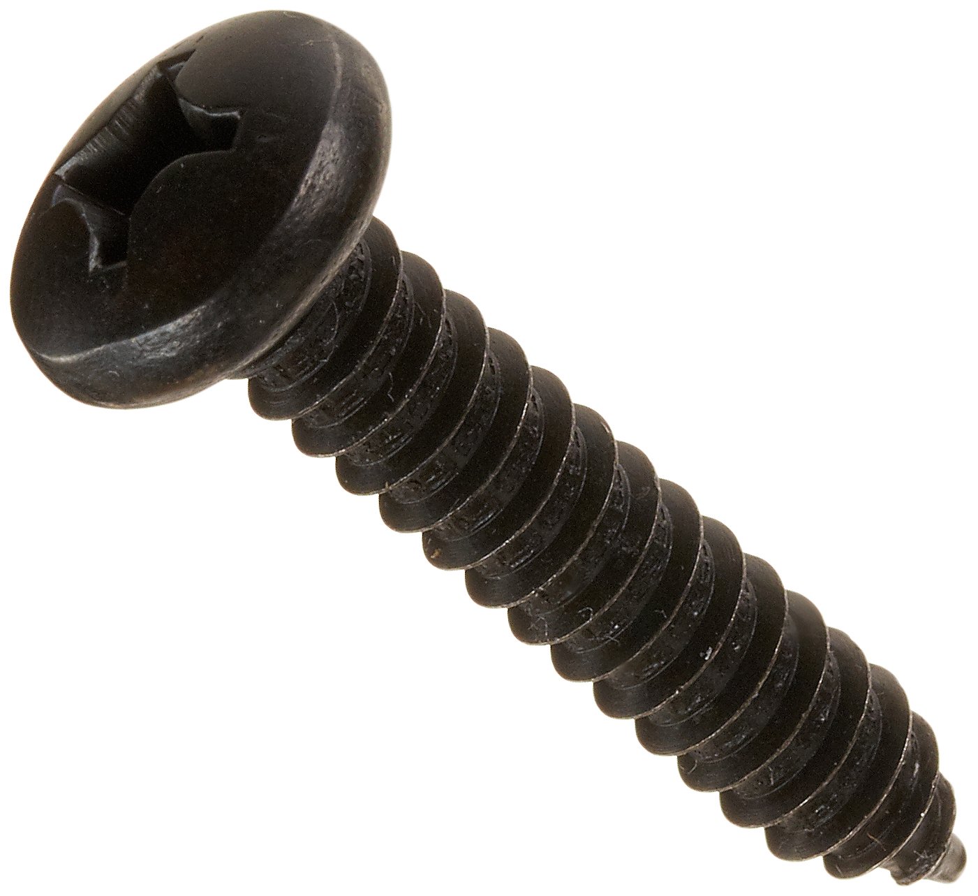 Small Parts 1420ABPPB Steel Sheet Metal Screw, Black Oxide Finish, Pan Head, Phillips Drive, Type AB, 1/4"-14 Thread Size, 1-1/4" Length (Pack of 50)