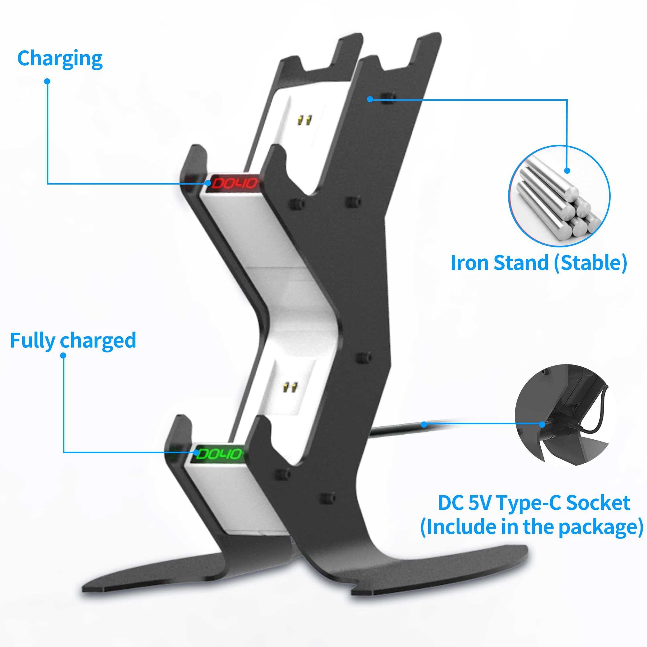 Controller Charger for Xbox One - 2 Pack Rechargeable Battery, Headset Stand and Dual Controller Charging Dock, High Speed Charging with 2.5 Hours by DOYO (NOT for Xbox Series X/S
